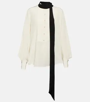 Victoria Beckham Tie Detailed Blouses
