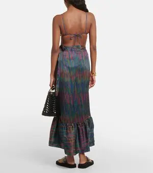 ERES Néon Printed Silk Satin Wrap Skirt