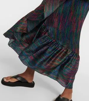 ERES Néon Printed Silk Satin Wrap Skirt