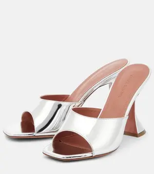Amina Muaddi Lupita Mirrored Leather Mules