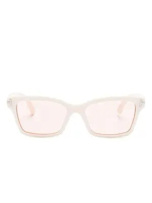 TOM FORD Logo-plaque Wayfarer Sunglasses - White