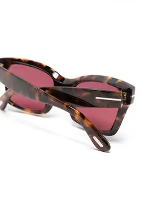 TOM FORD Tortoiseshell Square Frame Sunglasses - Brown