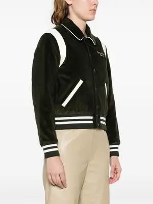 SPORTY & RICH Logo-embroidered Bomber Jacket - Green