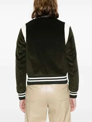 SPORTY & RICH Logo-embroidered Bomber Jacket - Green