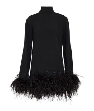 TALLER MARMO Piccolo Ubud Feather-trimmed Minidress