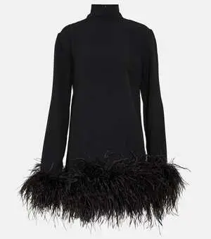 TALLER MARMO Piccolo Ubud Feather-trimmed Minidress