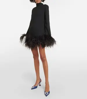 TALLER MARMO Piccolo Ubud Feather-trimmed Minidress