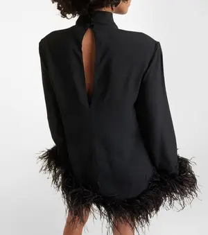 TALLER MARMO Piccolo Ubud Feather-trimmed Minidress