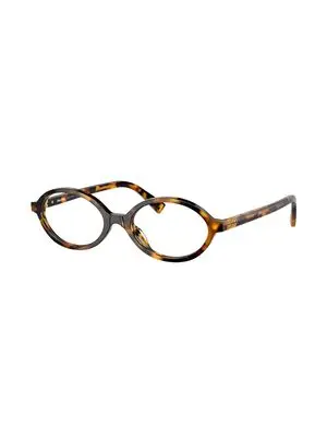 Miu Miu Tortoiseshell Oval Eyeglasses - Green