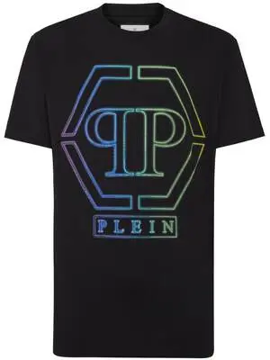 Philipp Plein Hexagon-logo Rhinestone-embellished T-shirt - Black