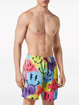 Philipp Plein Smiley Face-print Swim Trunks