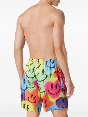 Philipp Plein Smiley Face-print Swim Trunks