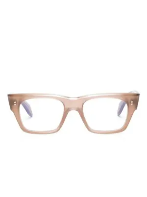 CUTLER & GROSS Logo-engraved Rectangle-frame Eyeglasses - Neutrals