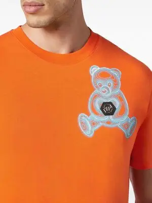 Philipp Plein Teddy Bear-print Cotton T-shirt - Orange