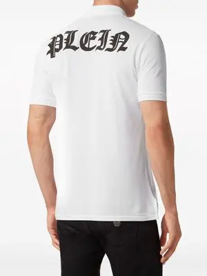 Philipp Plein Logo-print Cotton Polo Shirt - White