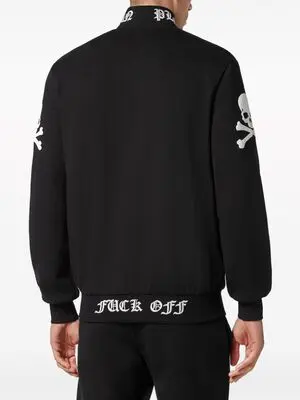 Philipp Plein Embroidered Bomber Jacket - Black