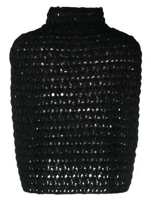 MERCI Mock-neck Open-knit Vest