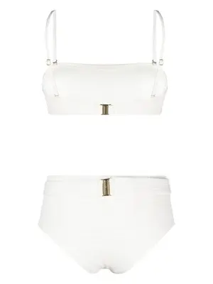 Zimmermann Alight Ribbed-knit Bandeau Bikini