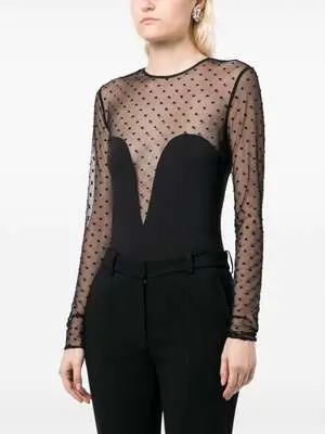 FLEUR DU MAL Dotty Plunge Bodysuit