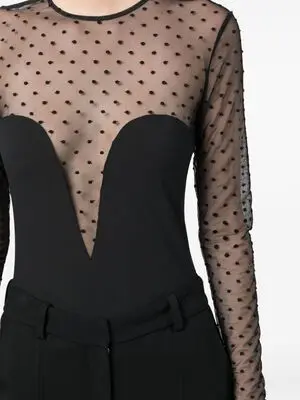 FLEUR DU MAL Dotty Plunge Bodysuit