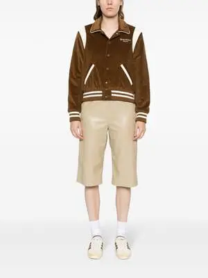 Sporty & Rich Logo-embroidered Corduroy Bomber Jacket