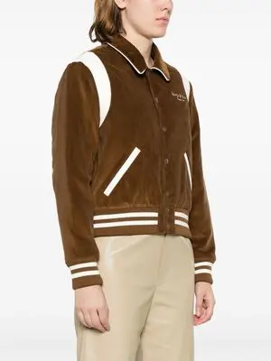Sporty & Rich Logo-embroidered Corduroy Bomber Jacket