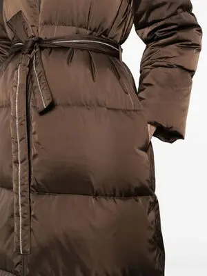 Peserico Puffer Jacket With Monili Chain Belt