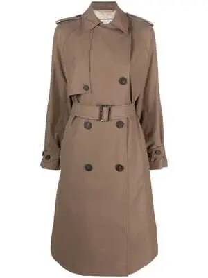 Peserico Monili-chain Double-breasted Trench Coat