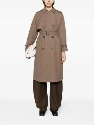 Peserico Monili-chain Double-breasted Trench Coat