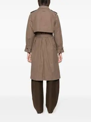 Peserico Monili-chain Double-breasted Trench Coat