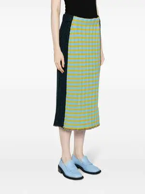 YANYAN Check-print Knitted Midi Skirt