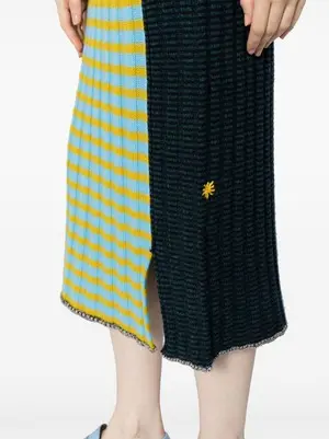 YANYAN Check-print Knitted Midi Skirt