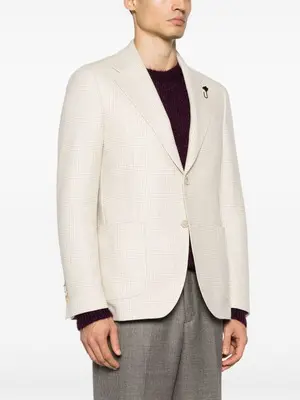LARDINI Prince-of-wales-check Wool Blazer