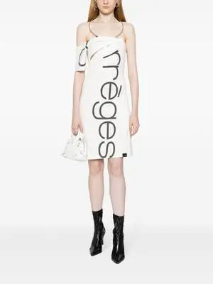 COURREGES Logo-print One-shoulder Mini Dress