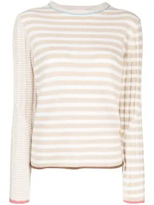 YANYAN Long-sleeve Striped Jumper - Neutrals