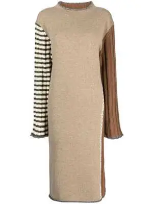 YANYAN Long-sleeve Knitted Midi Dress