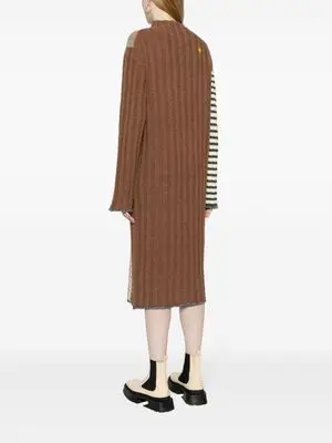 YANYAN Long-sleeve Knitted Midi Dress