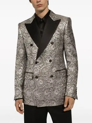 Dolce & Gabbana Satin-lapel Jacquard Blazer