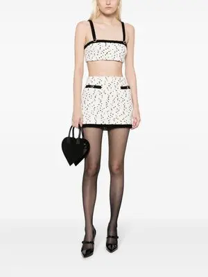 Alessandra Rich Bouclé Wool-blend Cropped Top
