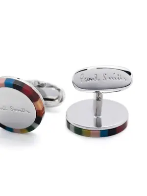 Paul Smith Logo-engraved Contrasting-border Cufflinks