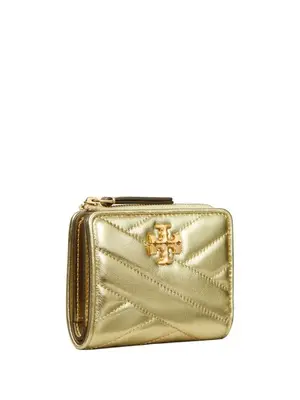 Tory Burch Kira Chevron Metallic Bi-fold Wallet