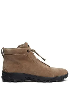 Zegna Triple Stitch Vetta Suede Sneakers - Brown