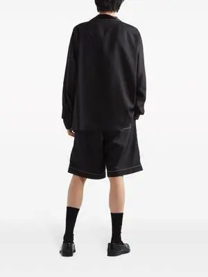 Prada Contrast-trim Silk Pajama Shirt