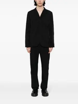 POST ARCHIVE FACTION Zip-detail Notched-collar Shirt Jacket - Black