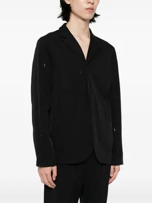POST ARCHIVE FACTION Zip-detail Notched-collar Shirt Jacket - Black