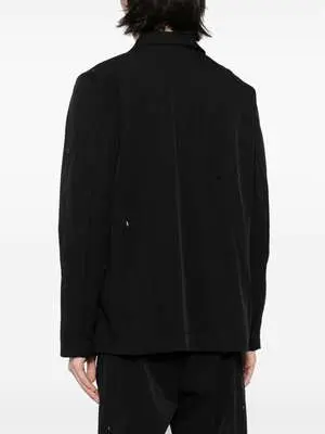 POST ARCHIVE FACTION Zip-detail Notched-collar Shirt Jacket - Black