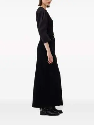 GANNI U-neck Cropped Blouse - Black