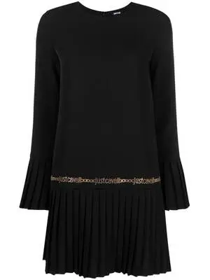 Just Cavalli Logo Studded Mini Dress - Black