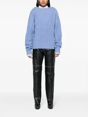 Martine Rose Cable-knit Merino Wool Jumper - Blue