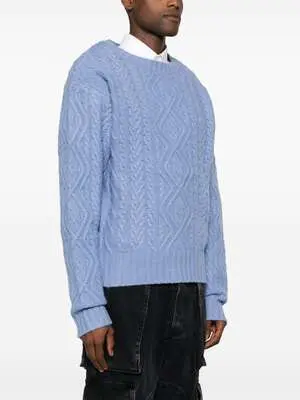 Martine Rose Cable-knit Merino Wool Jumper - Blue